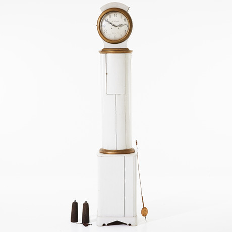 FLOOR, so-called "column clock", late Gustavian, 19th century, dial ...