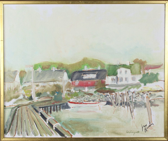 JAN NORÉN. Olja på duk, "Lerberget", signerad. Konst - Måleri - Auctionet