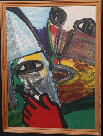 ALEXANDER KAJ LINDSTRÖM. Figurkomposition. Färglitografi, signerad A ...