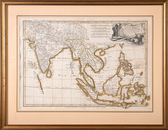 RIGOBERT BONNE. Map, (France 1727-1794), Les Indes Orientales Et Leur ...