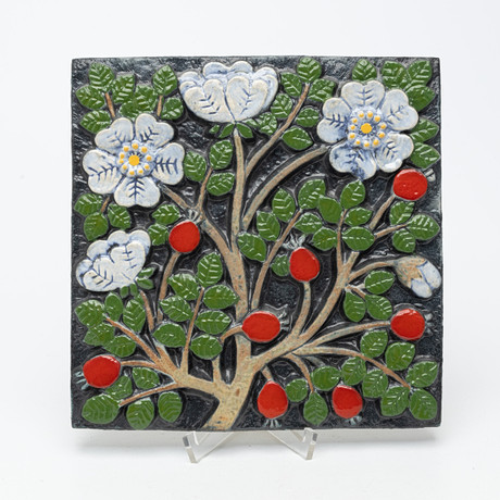 LISA LARSON. Wall plaque, "smultron" from the "Pomona" series ...