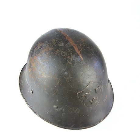 ARMY HELMET, metal and leather, marked with three crowns, probably from ...