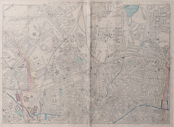 A MAP OF ISLINGTON, LONDON AND THE SURROUNDING AREA, LATE NINETEENTH ...