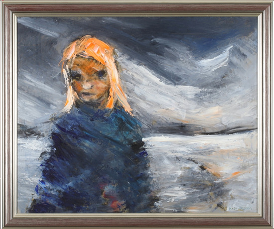AXEL ERIKSSON. Woman in a mountain landscape, oil on Board, signed. Art - Paintings - Auctionet