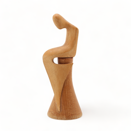 JOHNNY MATTSSON. Sculpture, teak/beech, "Mermaid", monogram signed JM ...