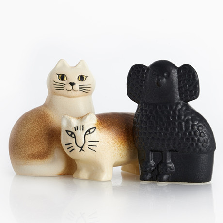 LISA LARSON, figurines, 3 pcs, poodle, Måns mini, Mika, marked LISA L ...