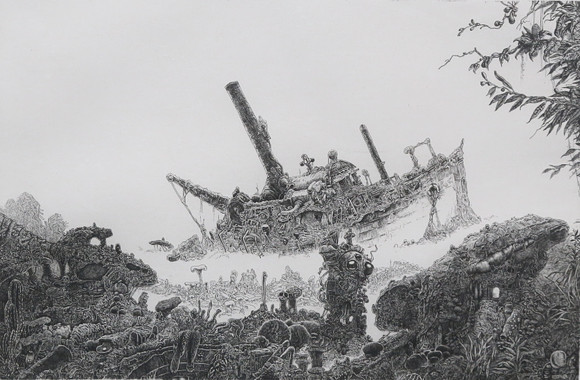 PHILIPPE MOHLITZ. "Grand Paysage Syphilitique". Etching, signed ...