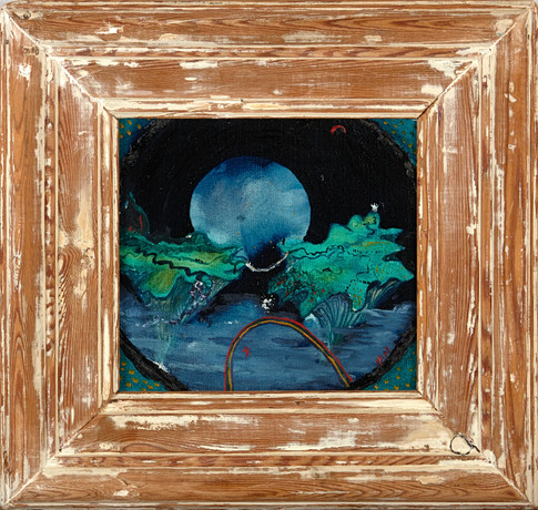 IAN RUSTH. Färgkomposition, oljemålning på duk, monogramsignerad IAN, a ...