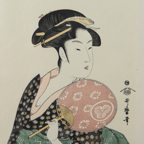 KITAGAWA UTAMARO. After. Geisha, colored woodcut. Art - Engravings ...