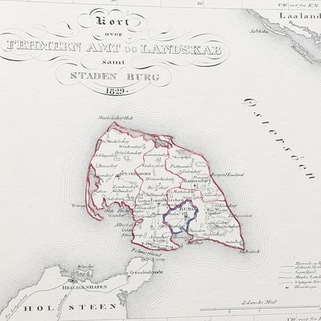 ATLAS/DENMARK. THEODOR GRIEMANN'S LITHOGRAPHED AND BORDER-COLORED MAPS ...