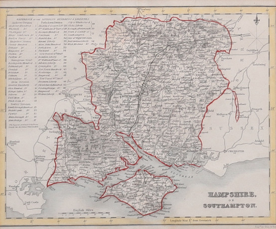 TWO MAPS OF HAMPSHIRE. Books, Maps & Manuscripts - Maps - Auctionet