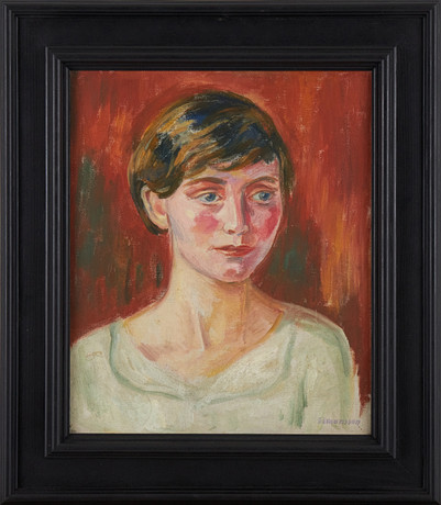 BIRGER SIMONSSON. "Girl's head", oil on canvas, signed Simonsson ...