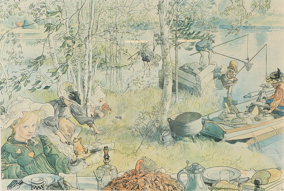 CARL LARSSON. "Cancer Catch", print. Art - Engravings & Prints - Auctionet