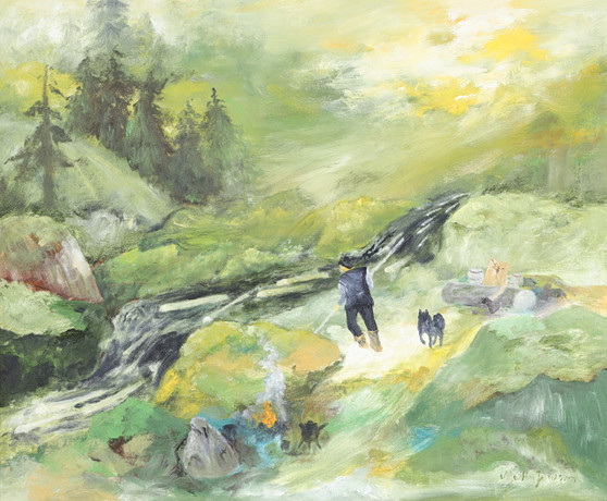 MARTIN JONSSON (1917-1998). Timber float, oil on Board. Art - Paintings ...