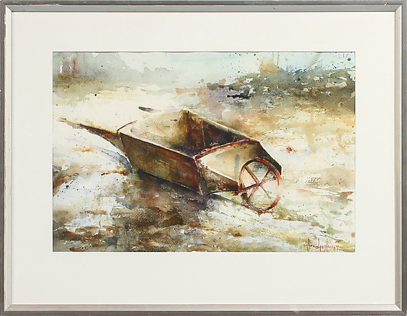 LARS EJE LARSSON. Wheelbarrow, watercolour, signed. Art - Paintings ...