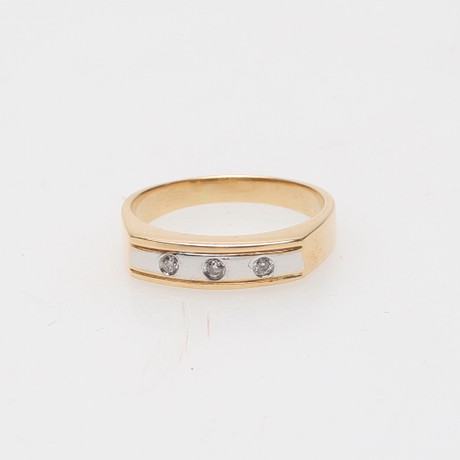 RING MED DIAMANTER, 18k rött/vitt guld, vikt ca 4 gr. Smycken ...