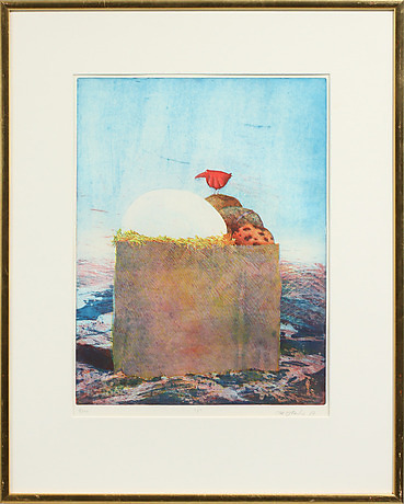 LARS RYLANDER. " ! ", färglitografi, signerad och numrerad 8/100. Konst ...