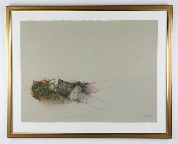 BRUNI BRUNO. lithograph, reclining woman, signed and numbered. Art ...