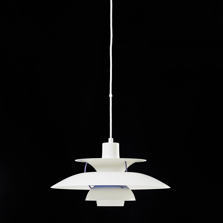 POUL HENNINGSEN. PH lamp, "PH-5", blue inside, label marked, Louis ...