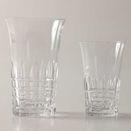 GROGG AND SELTER GLASSES, 12 pieces, ground glass, 20th century. Glass ...