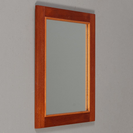 HANS-AGNE JAKOBSSON. Mirror, teak, labelled, 1960s. Mirrors - Auctionet