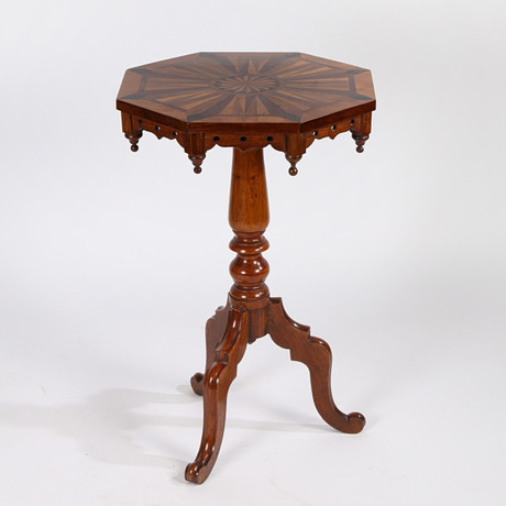 A SPECIMEN WOOD AND OAK OCTAGONAL TOPPED TABLE. Furniture - Tables ...