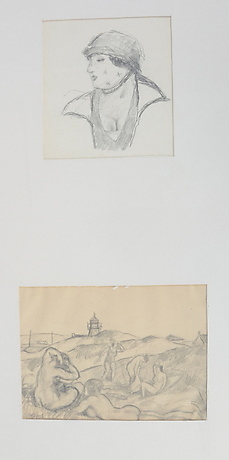 ARVID CARLSON. Drawings, 2 pieces. Art - Paintings - Auctionet