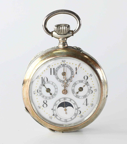 POCKET WATCH, Avance Retard, Moon phase, silver. Clocks & Watches ...