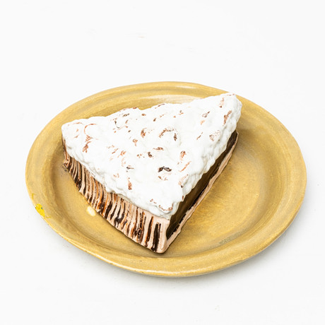 NANCY NICHOLS. Cake on a plate, sculpture, glazed earthenware, signed ...