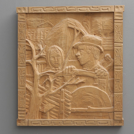 HELMER TELEMAN. WOOD RELIEF, signed, 1980. Art - Other - Auctionet