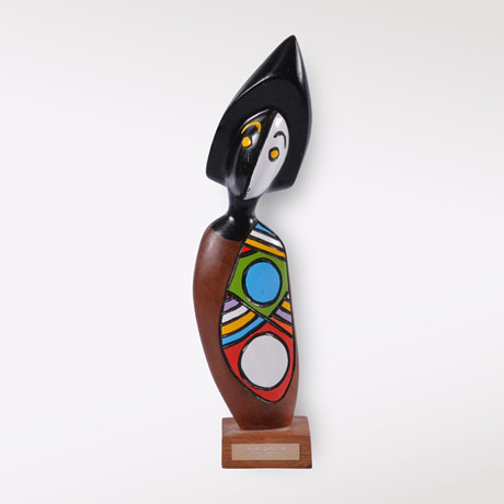 FRANK CORONADO. Skulptur, delvis bemålat trä, 1900-tal. Konst ...