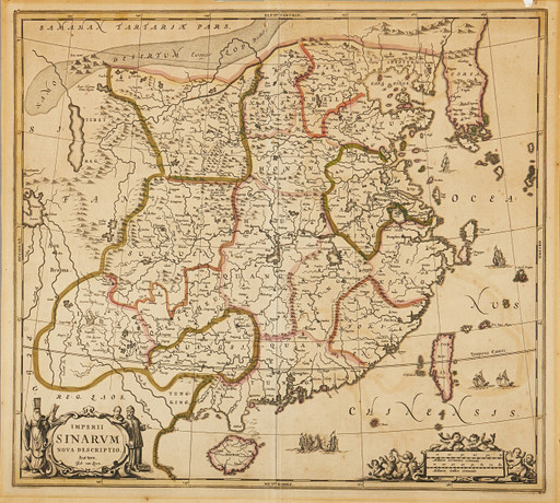 MAP OF CHINA BY VAN LOON, ca 1660-70. Böcker, Kartor & Handskrifter ...