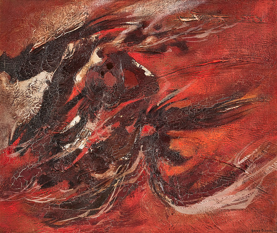 YASSE TABUCHI (JAPAN, 1921-2009). "Braise dans le champ". Art ...