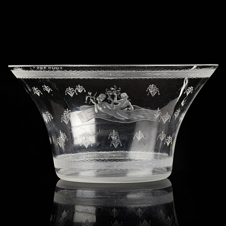 EDWARD HALD. Skål, "Flygande Matta", Orrefors 1928, modell "149 ...