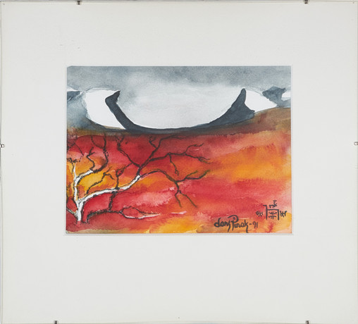 LARS PIRAK. Motiv med Cuonjavaggi, signerad samt daterad 91, akvarell ...