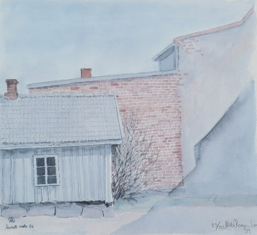 NIELS ROGER LARSSON. Litografia, kaupunkiaihe, signeerattu, Älmhult ...