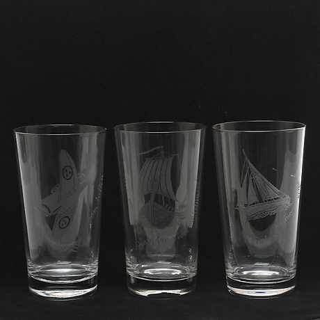 GROGG GLASS, with engraving, 6 pcs., glass, 1900s. Glass - Tableware ...