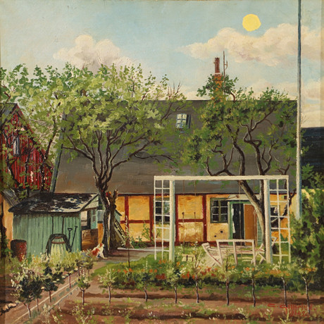 CARL GOTTFRIED. Släkthemmet, olja på duk, signerad C. Gottfried. Konst ...