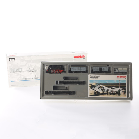 MÄRKLIN 2866 air transport set with steam locomotive BR 80, 4 wagons ...