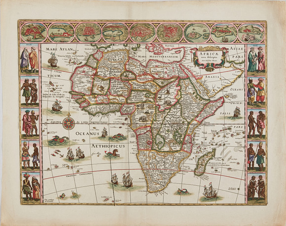 BLAEU'S FINE MAP OF AFRICA, Amsterdam ca 1647. Böcker, Kartor ...