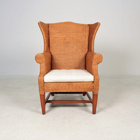Rattan wing back chair. Furniture - Armchairs & Chairs - Auctionet