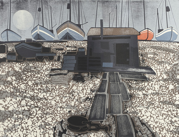GRAHAM CLARKE (B.1941). WINCH SHED. Art - Engravings & Prints - Auctionet