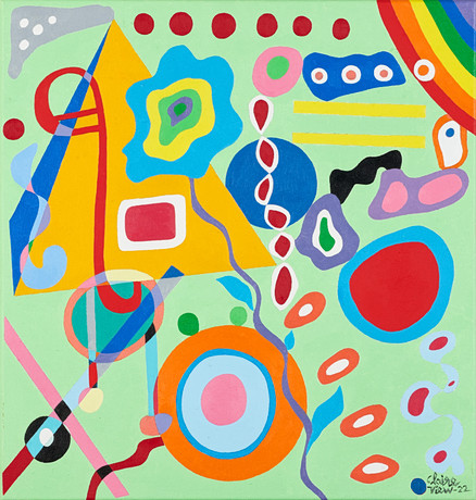 CLAIRE VIEW. "Shy Rainbow", olja på duk, signerad Claire View -22 ...