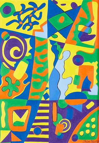 CLAIRE VIEW. "Stairway down to Sjögull", oil on canvas, signed Claire ...