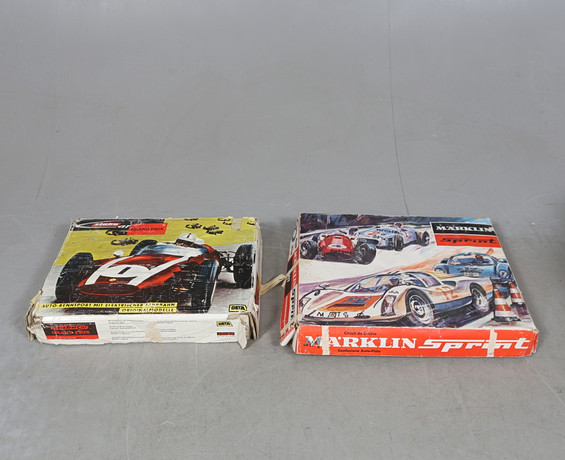 BILBANOR, 2 st, Märklin och Geta, Stabo car Grand Prix. Leksaker ...