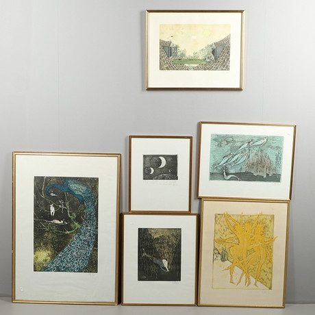 LARS BO (1924-1999), A COLLECTION SIX OF SIGNED ETCHINGS WITH AQUATINT ...