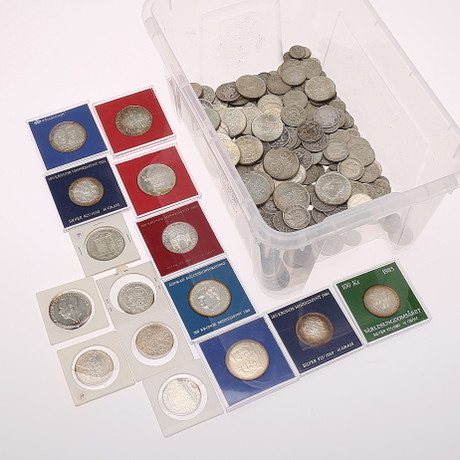 SILVERMYNT, 277 st, finvikt 998 gram, Sverige, 1800/1900-tal. Mynt ...