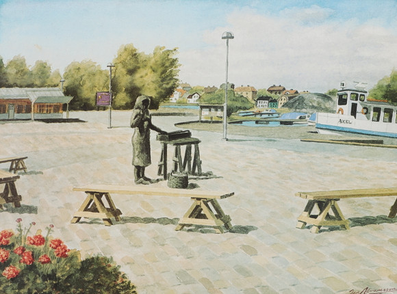 JAN ABRAHAMSSON. offsettryck, Fisktorget i Karlskrona. Konst - Grafik ...