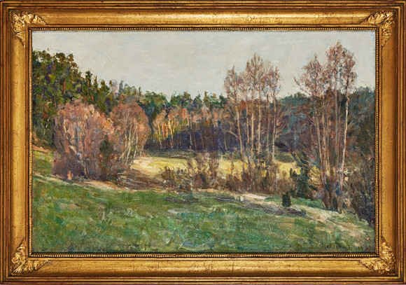 GOTTFRID KALLSTENIUS. Vårlandskap. Konst - Måleri - Auctionet