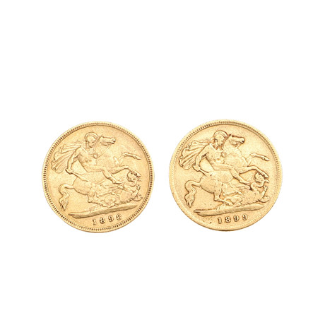 A GOLD HALF SOVEREIGN. Coins, Medals & Stamps - Coins - Auctionet